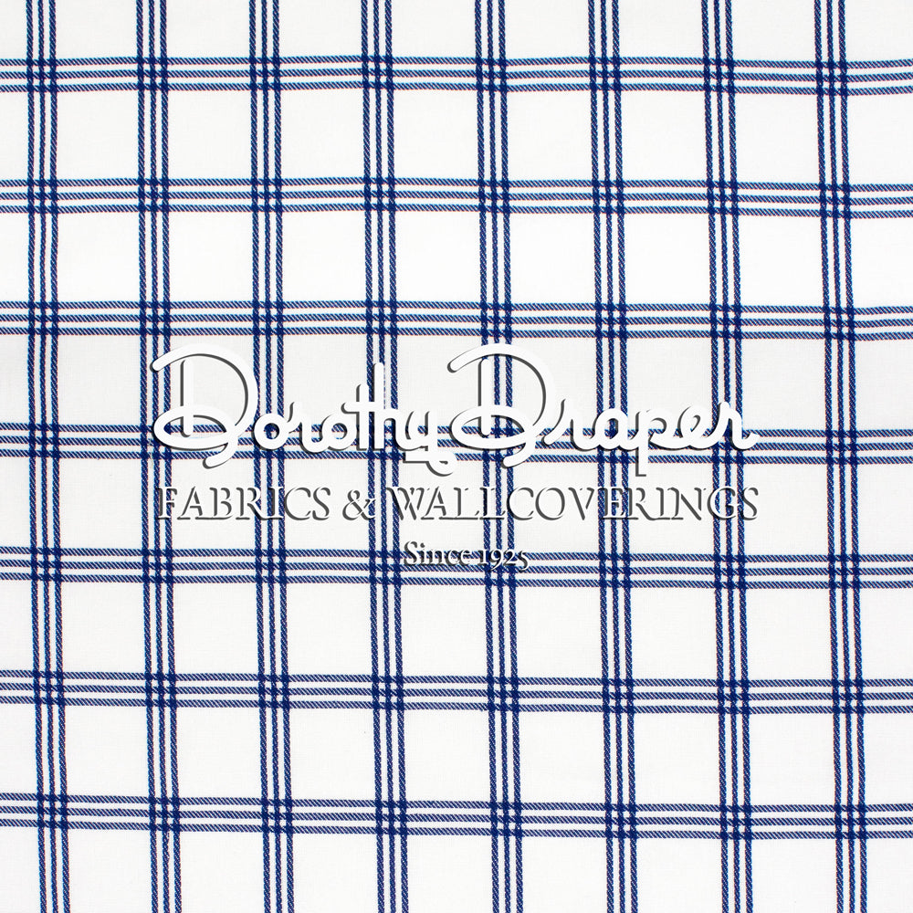 Cooper Plaid Blue Fabric – Dorothy Draper Home