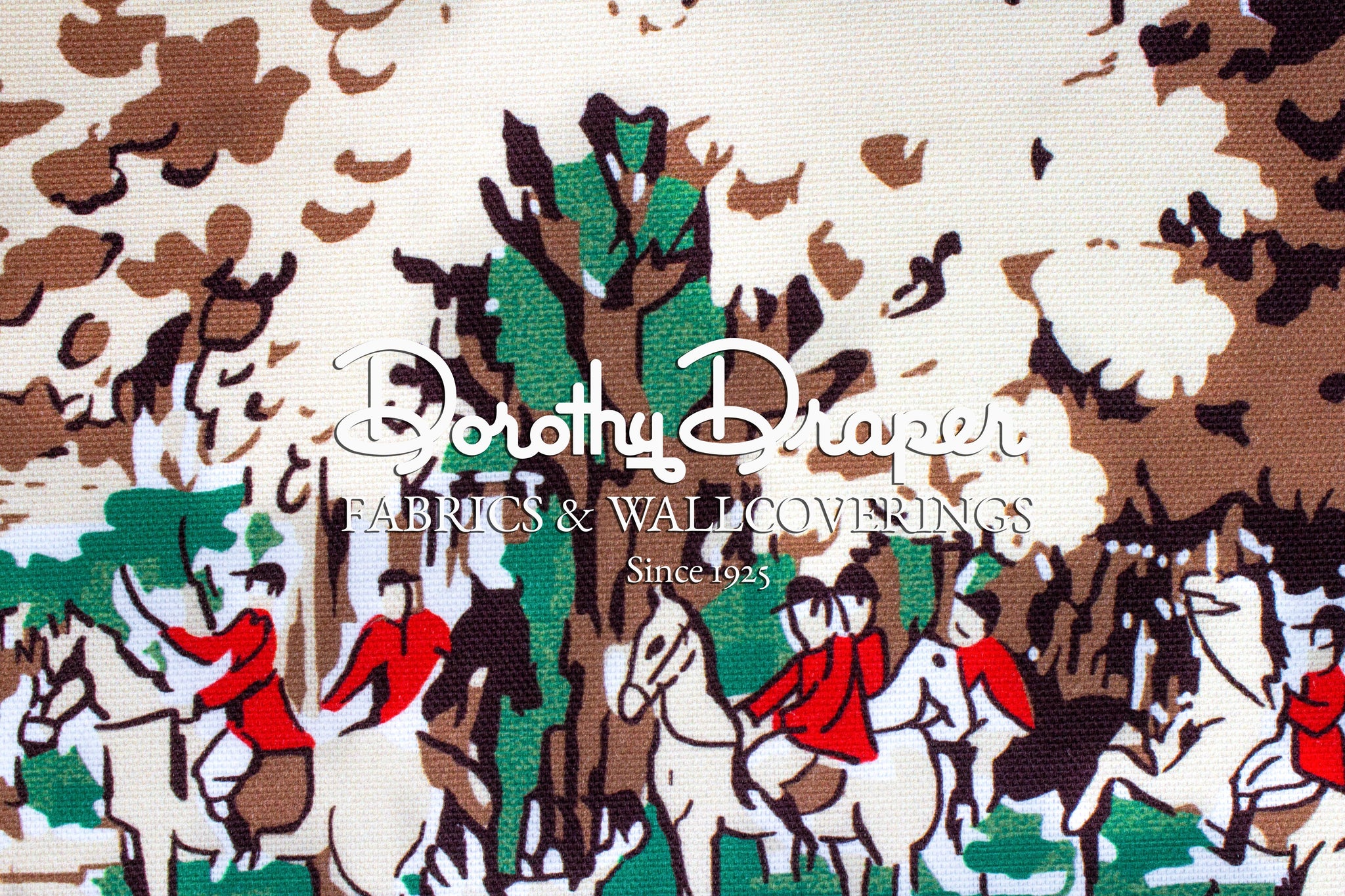 Tally Ho! Field Green Fabric – Dorothy Draper Home